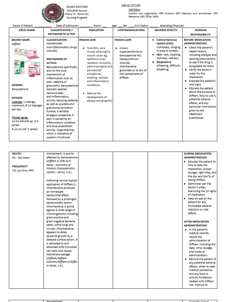 Deiparine - Drug Study - Difflam | PDF