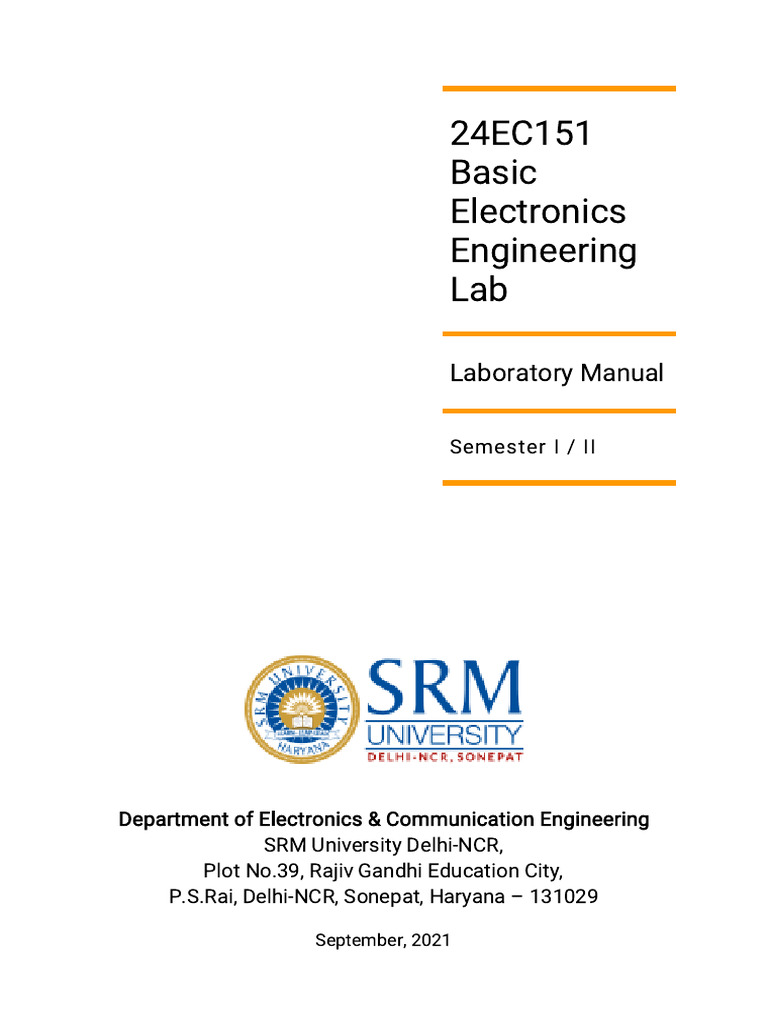 24EC151 - Basic Electronics Engg Lab | PDF