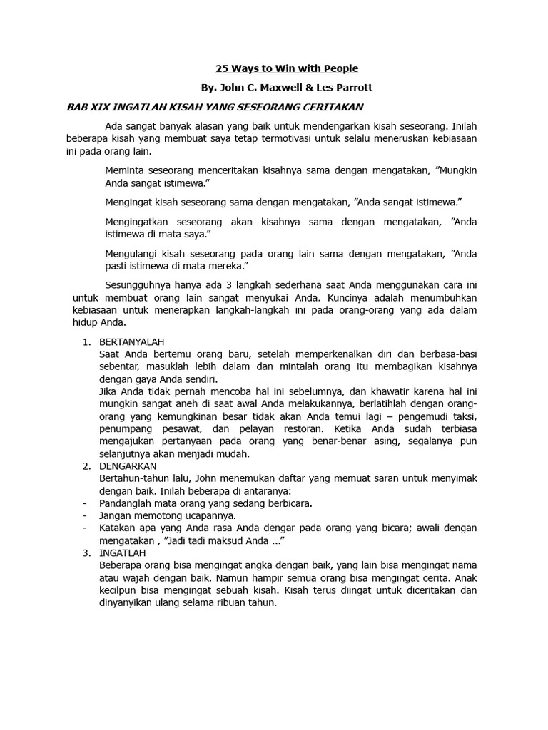 25 Ways To Win With People BAB 19-20 | PDF
