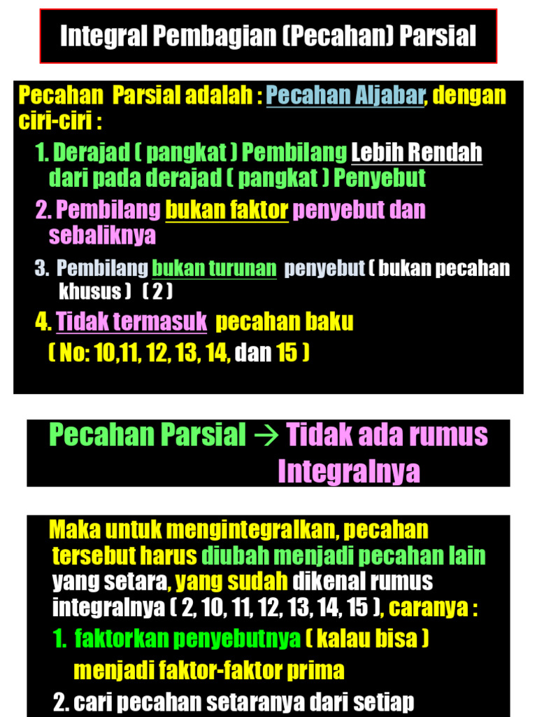 Integral Pecahan Parsial | PDF