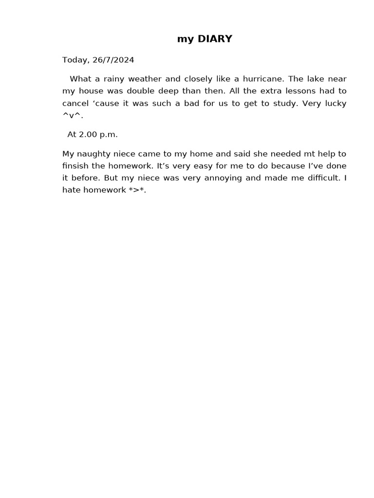 My DIARY | PDF