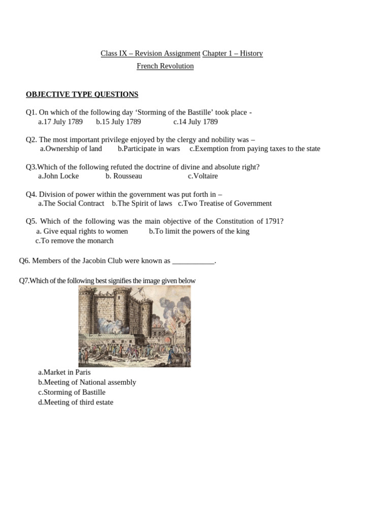 History, CH 1, French Revolution | PDF