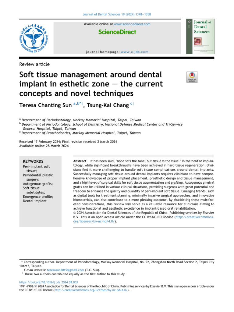 10-Soft tissue management around dental implant in esthetic zone – the ...