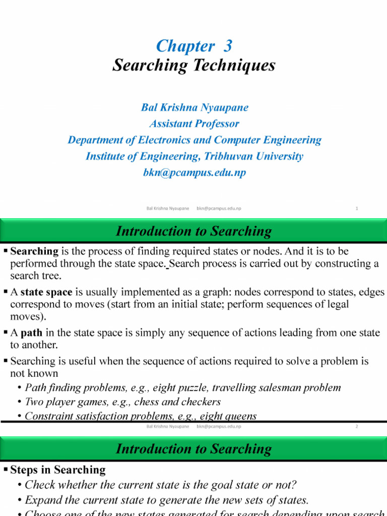 Chapter 3 - Search Techniques | PDF