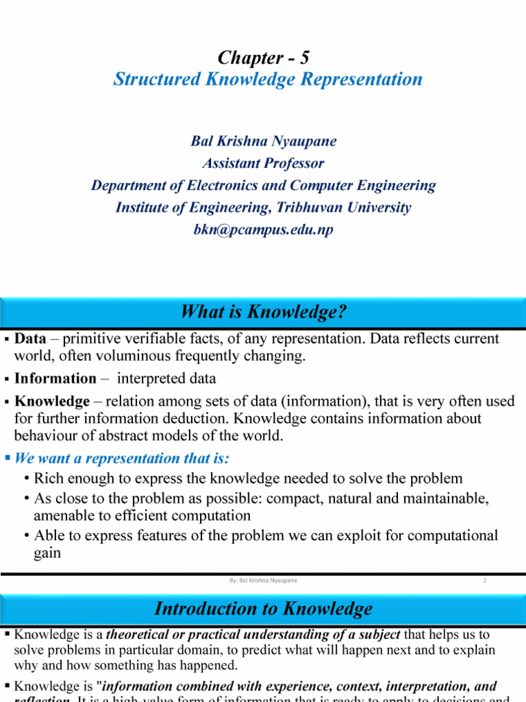 Chapter 5 - Structured Knowledge Representation | PDF