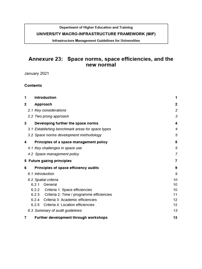 Annexure 23 - Space Efficiencies and The New Normal Guidelines | PDF