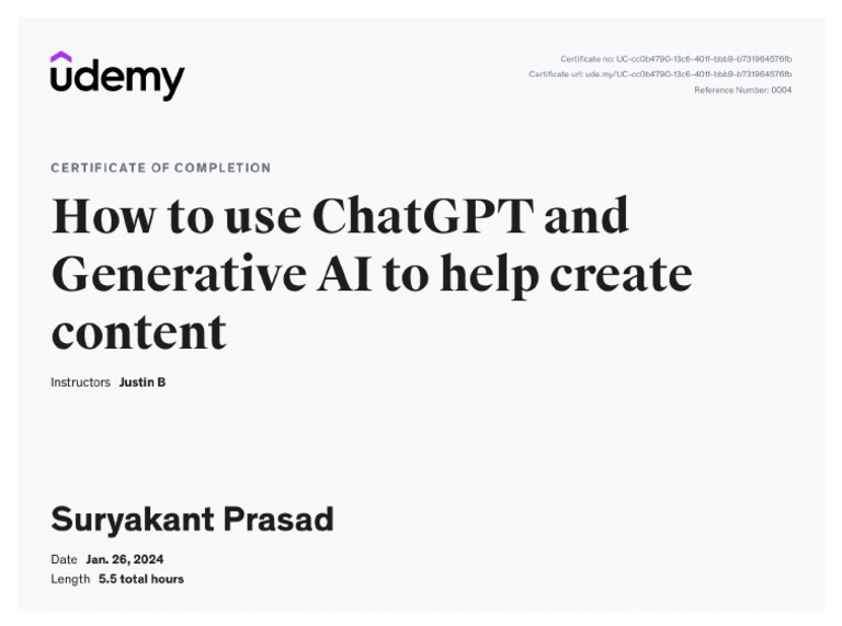 Chat GPT, AI Certificate | PDF