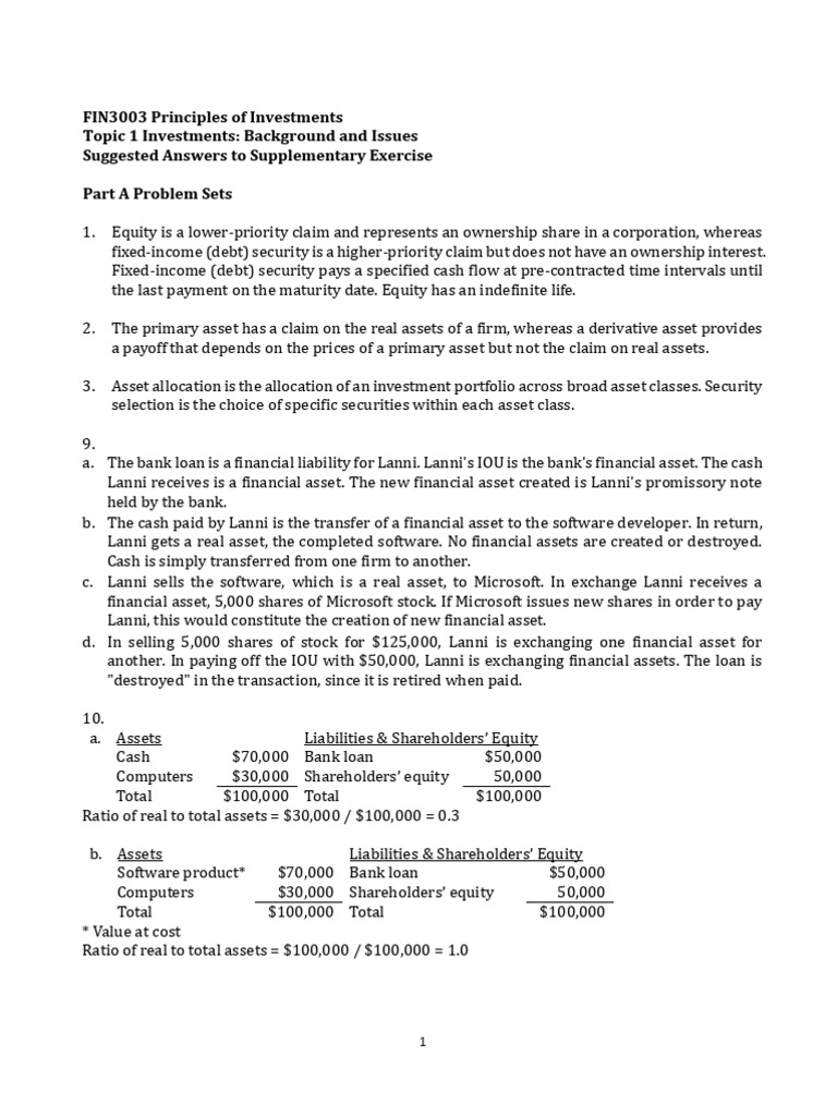 FIN3003 SE 1 Ans 2019 | PDF