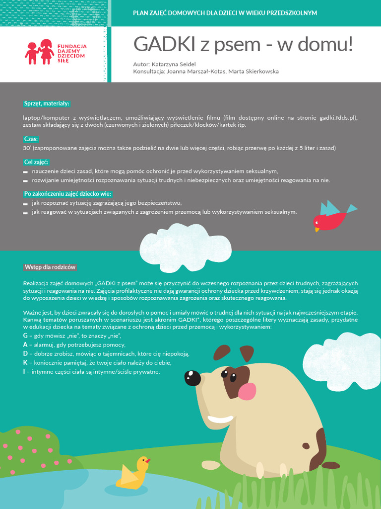 GADKI 2020 Plan Zajec Domowych Dla Dzieci | PDF