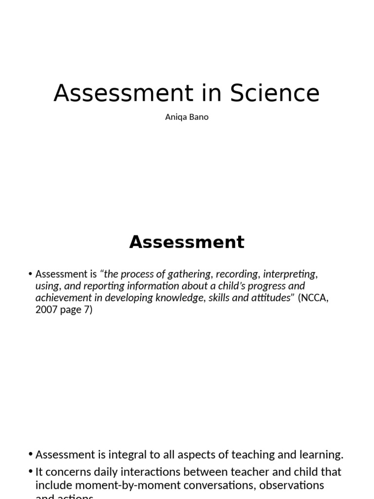 Assessment in Science | PDF