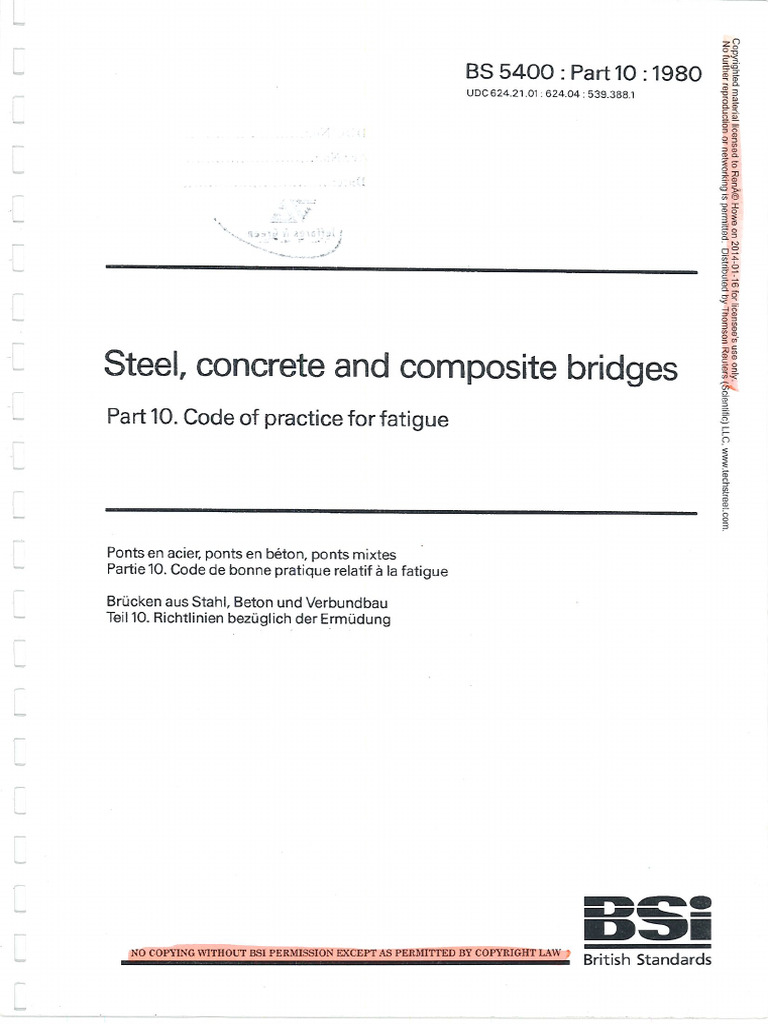 BS 5400-Part 10-1980 - Steel, Concrete and Composite Bridges - Part 10 Code of Practice For ...