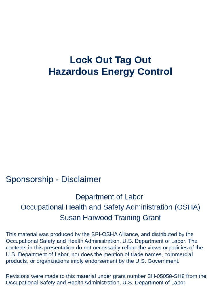 Hazardous Energy Control Lock Out Tag Out | PDF | Working Conditions ...