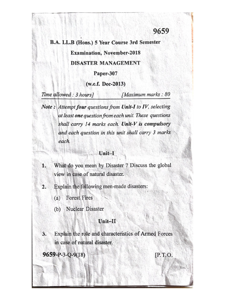 Disaster Management Pyq | PDF