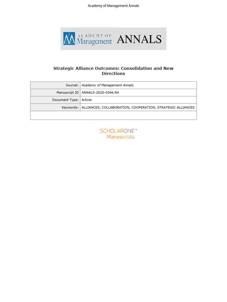 2022 AMA-Strategic Alliance Outcomes Consolidation and New | PDF