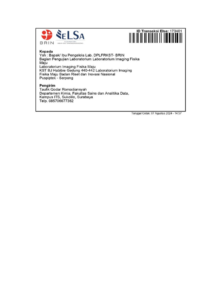 Label Transaksi Elsa | PDF