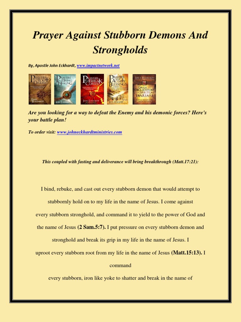 Prayer Against Stubborn Demons and Strongholds | Demons | Jesus