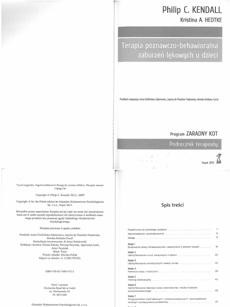 Zaradny Kot - Ter - Pozn.beh - Zab.lęk.-Dzieci - Zeszyt Ćwiczeń | PDF