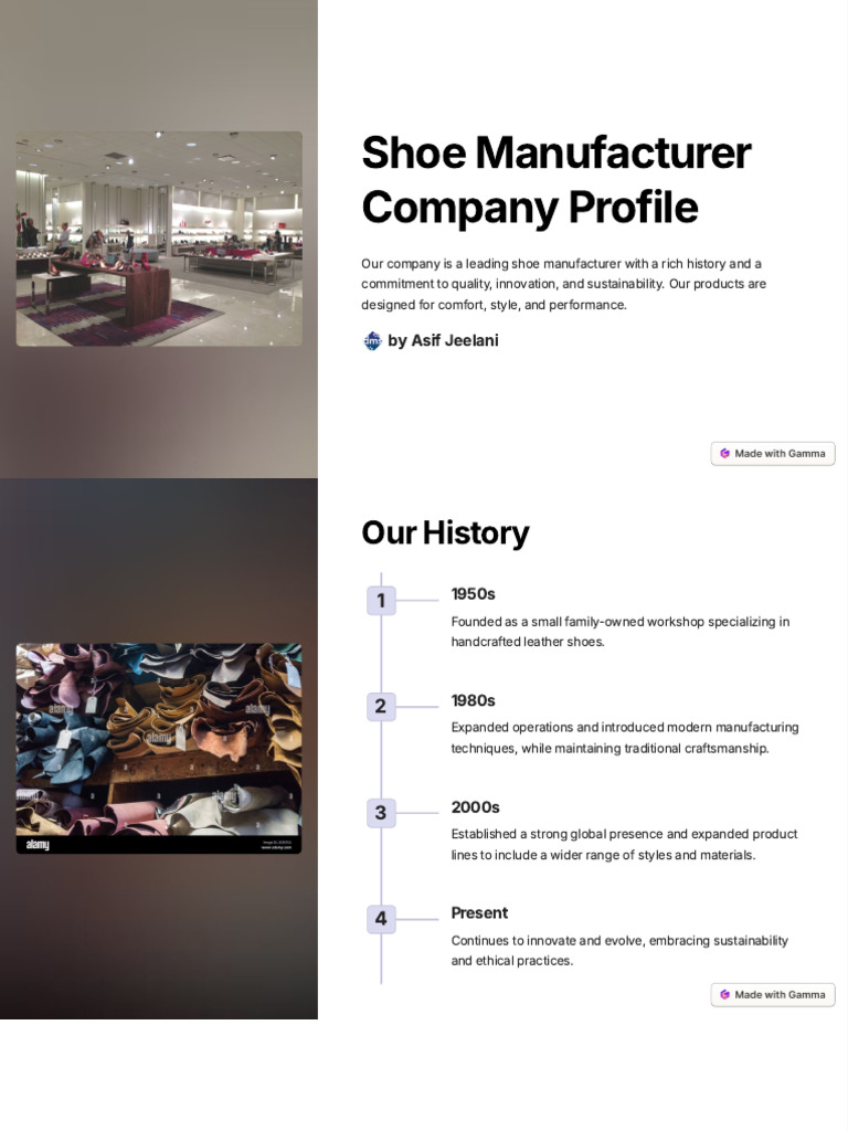 Shoe Manufacturer Company Profile | PDF