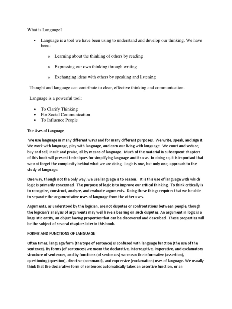 What Is Language | PDF | Logic | Critical Thinking