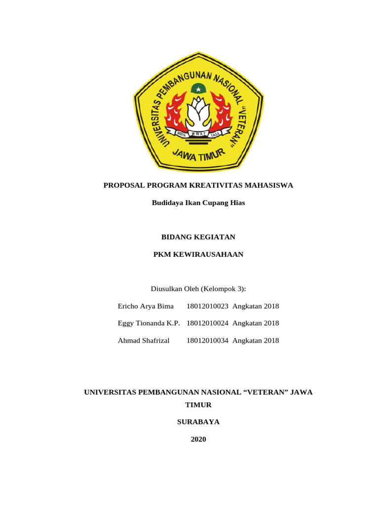 Proposal Program Kreativitas Mahasiswa | PDF