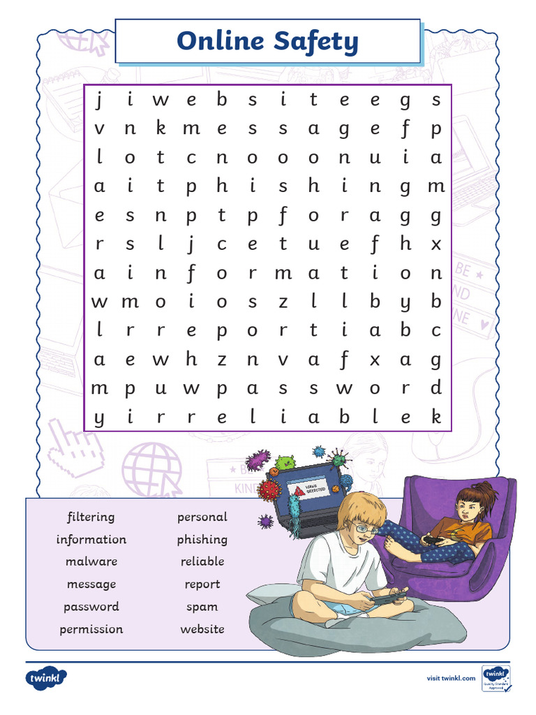 t2 I 050 Ks2 Online Safety Word Search Ver 2 | PDF