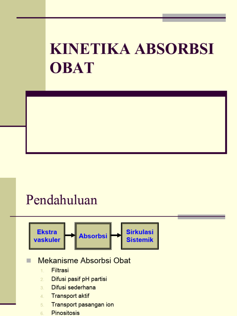 Kinetika Absorbsi Obat (11 & 12) | PDF
