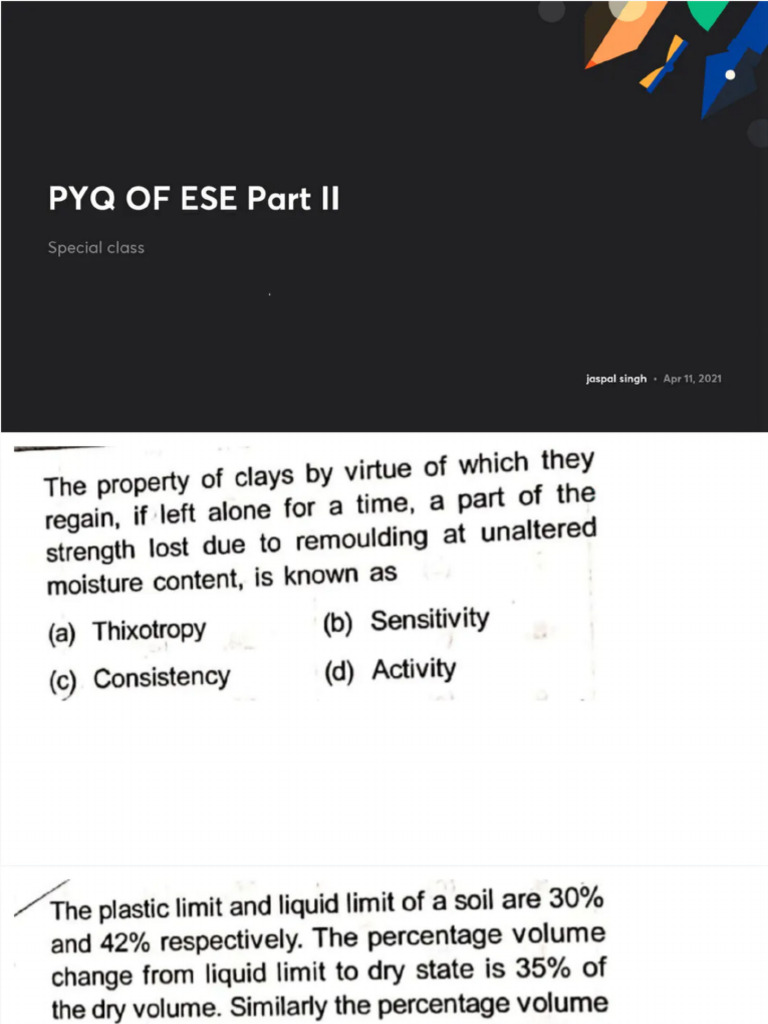PYQ OF ESE Part II With Anno | PDF