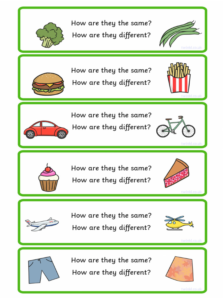 T S 853a How Are They The Same How Are They Different Activity Cards ...