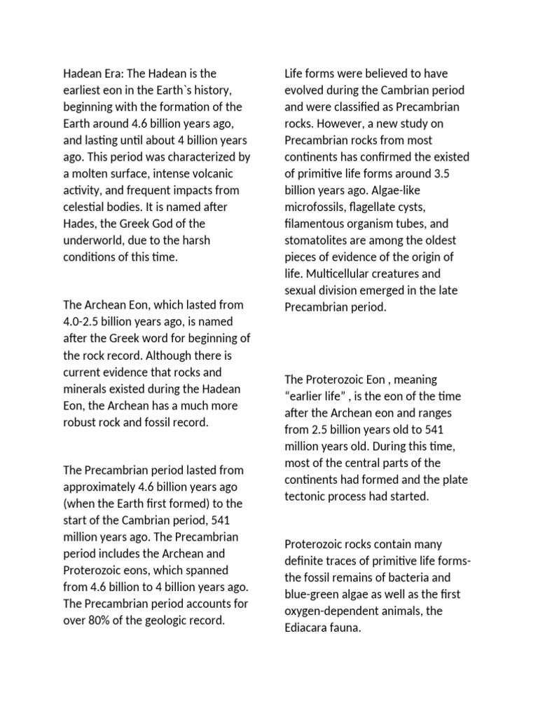 Hadean Era | PDF