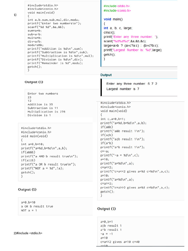 BCA C practical | PDF