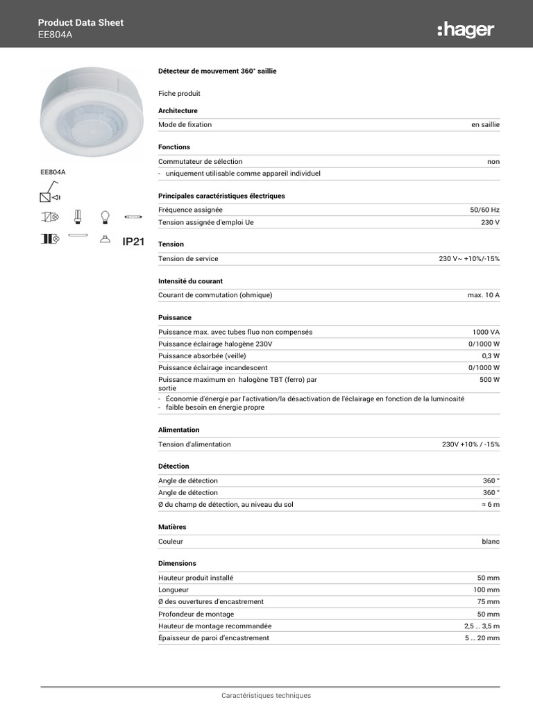 Detect Mouvement Ir App Ee804a | PDF