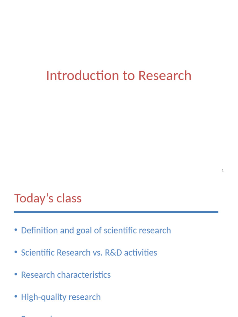 2 Lecture - Introduction to Research | PDF