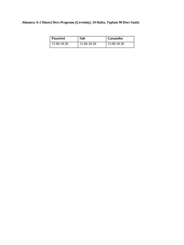 Almanca Programi | PDF