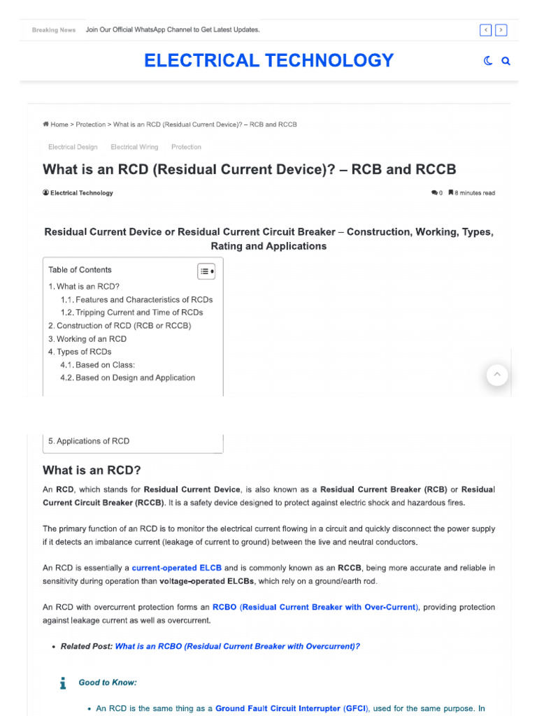 RCCB | PDF