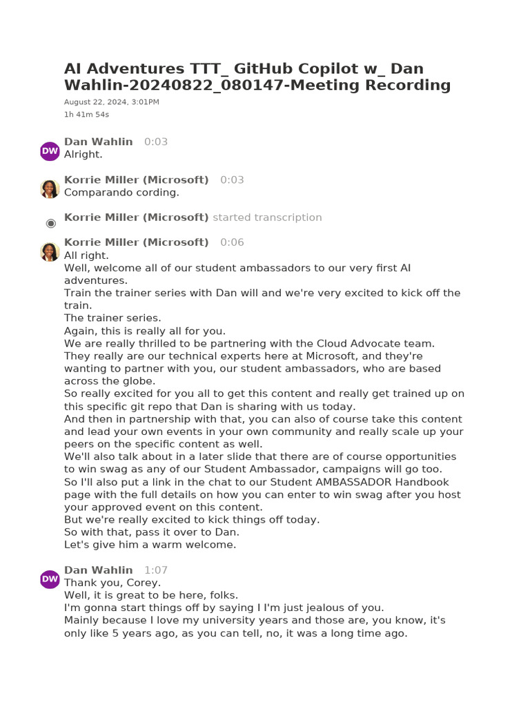 AI Adventures TTT - GitHub Copilot W - Dan Wahlin | PDF