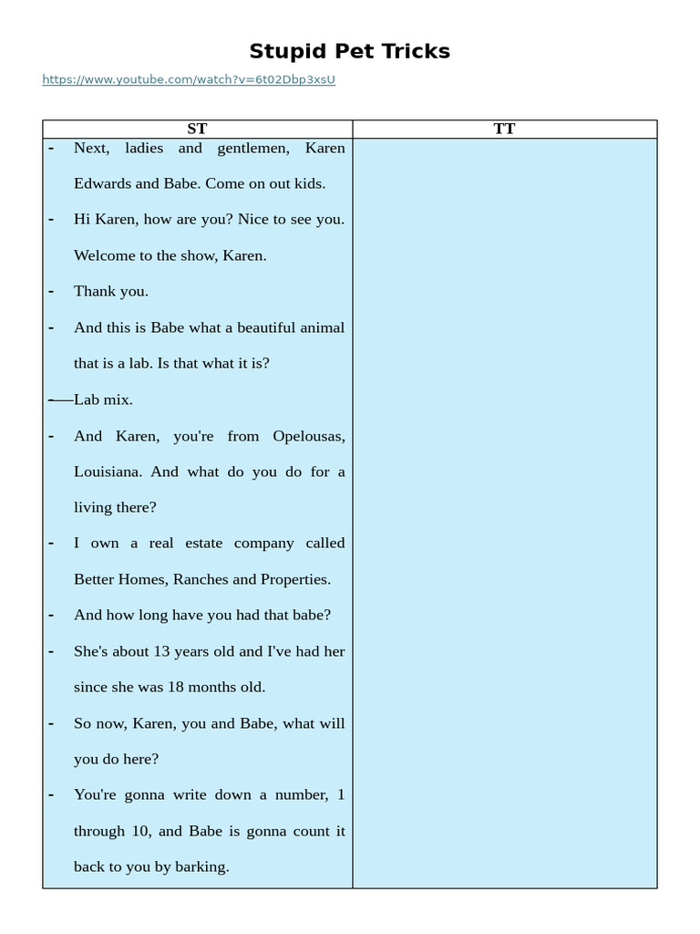 Stupid Pet Tricks-ST | PDF