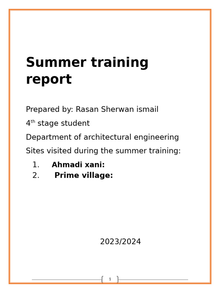 Summer Training Report | PDF