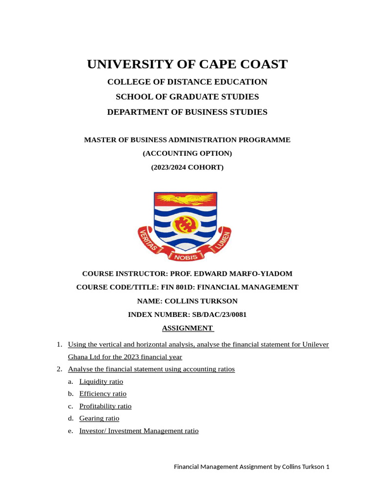 financial management assignment | PDF