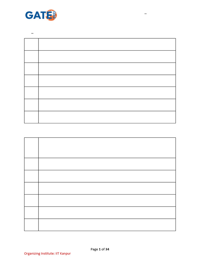 GATE GG 2023 Question Papers With Answers | PDF