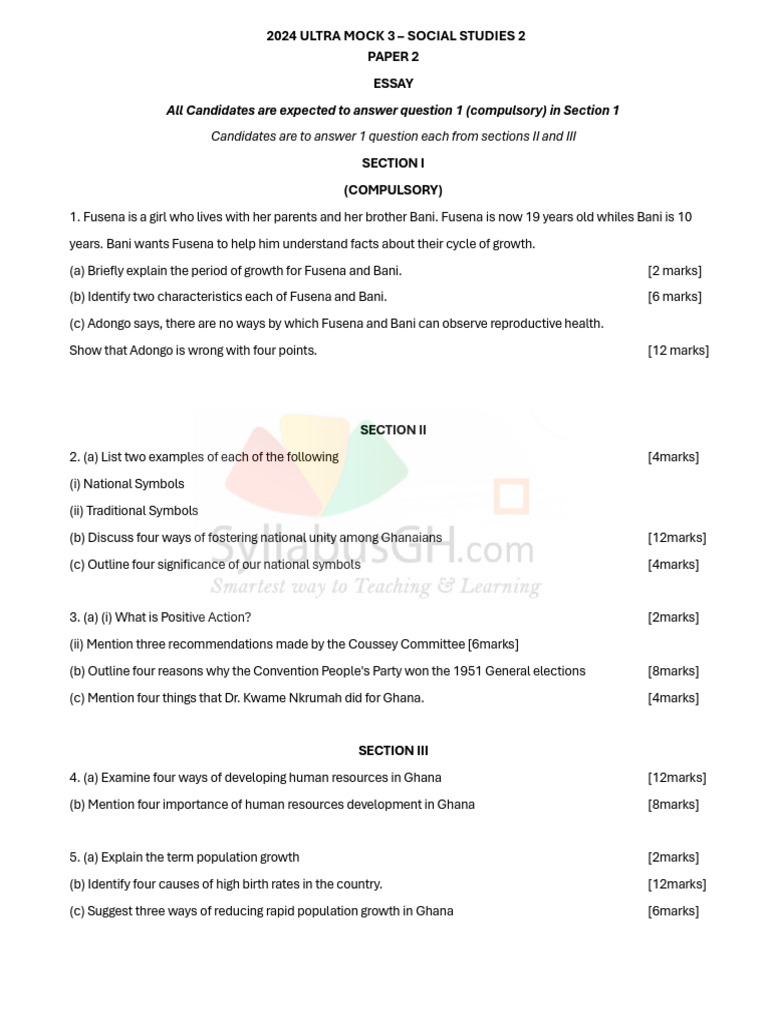 2024 Ultra Mock 3 Social Studies 2 | PDF