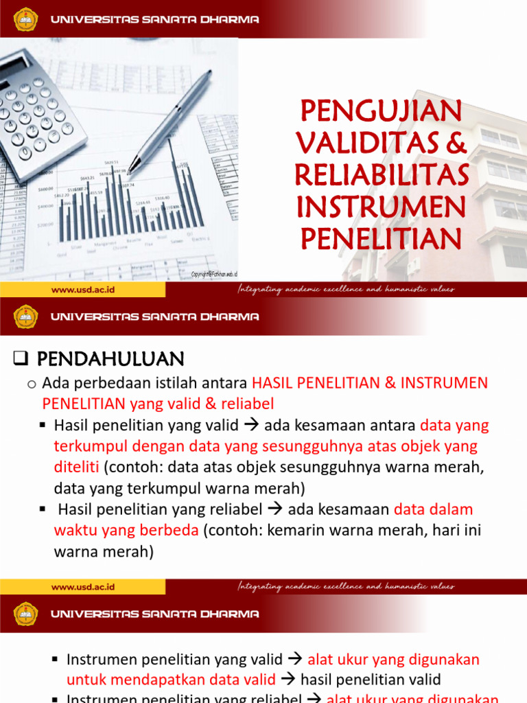 Pertemuan 3 - Pengujian Validitas Reliabilitas Instrumen Penelitian | PDF