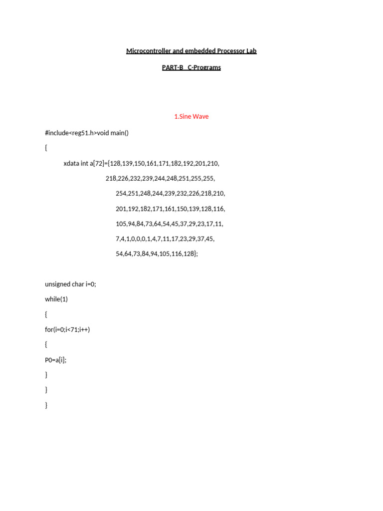 Microcontroller and Embedded Processor Lab | PDF