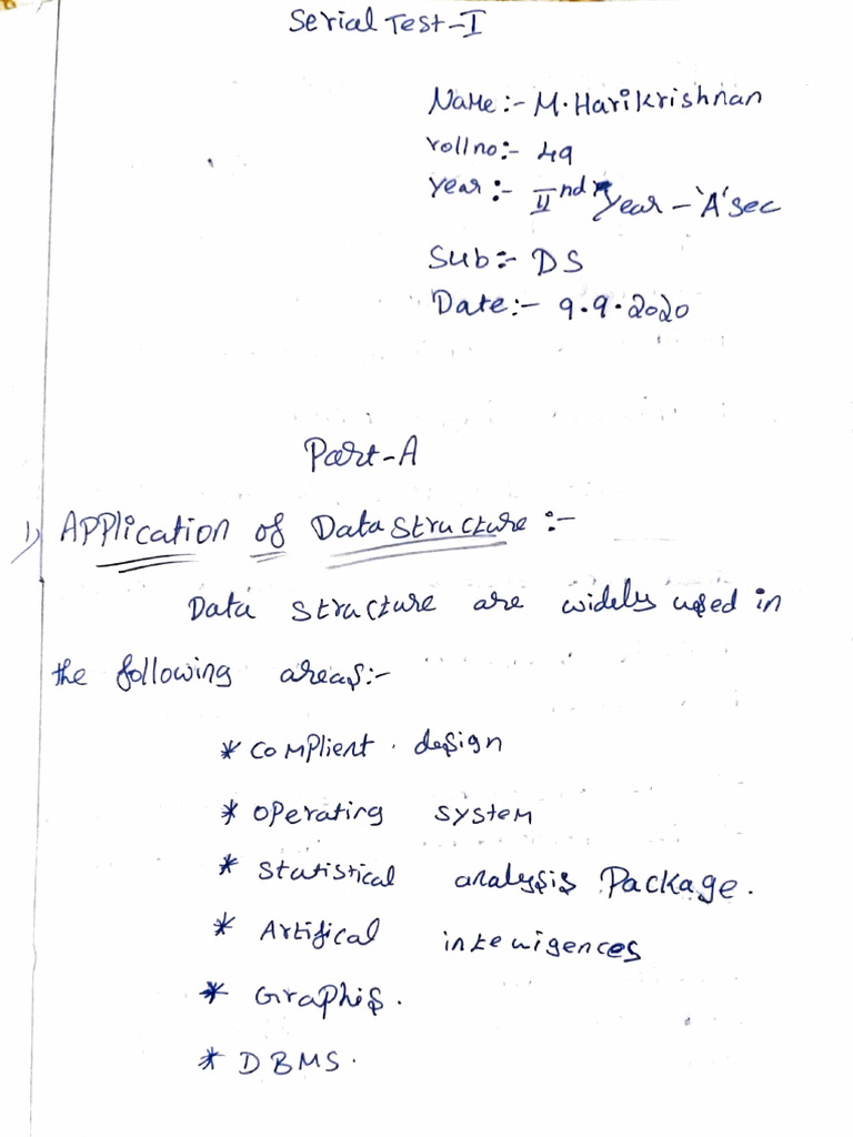Ds Serial Test - 1 | PDF