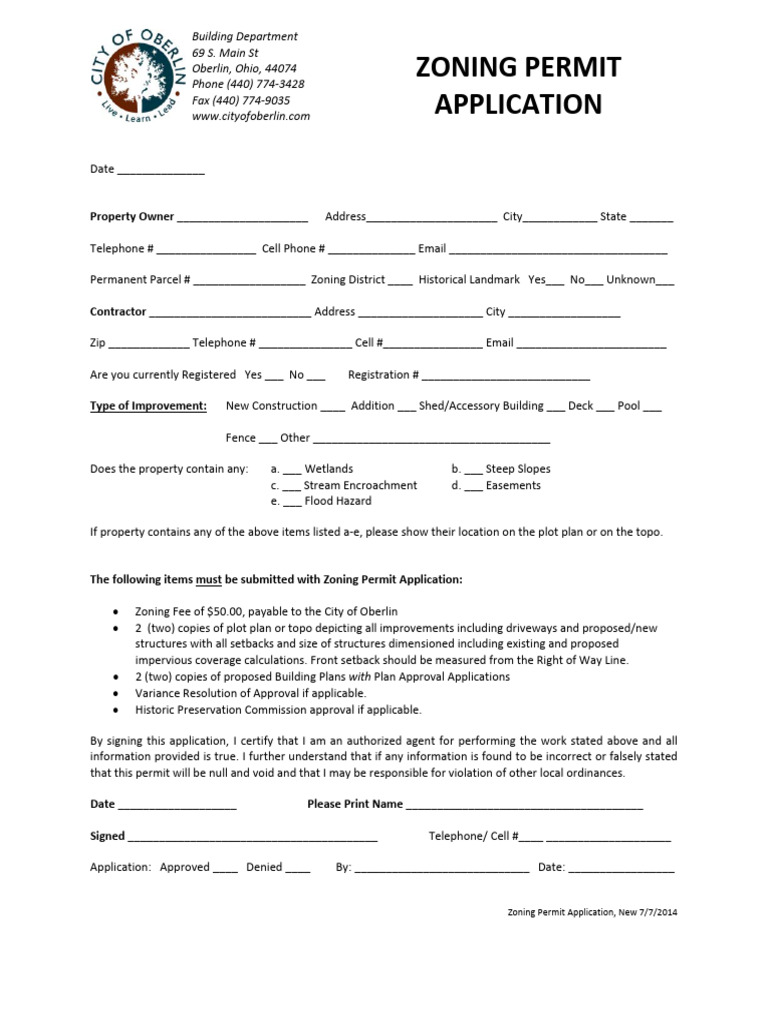 Zoning Permit Sample | PDF
