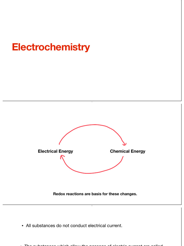 Electrochemistry 1 1 | PDF | Physical Chemistry | Chemical Substances