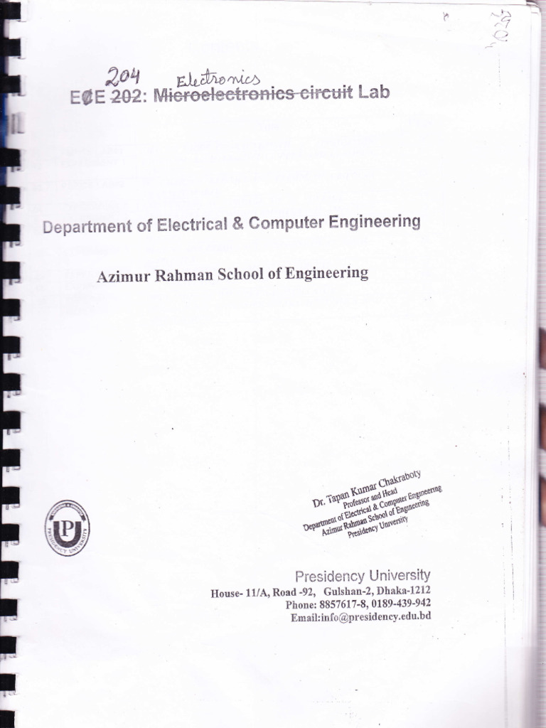 EE-204 (Electronics Circuit Lab 1 To 34 Pegs) | PDF