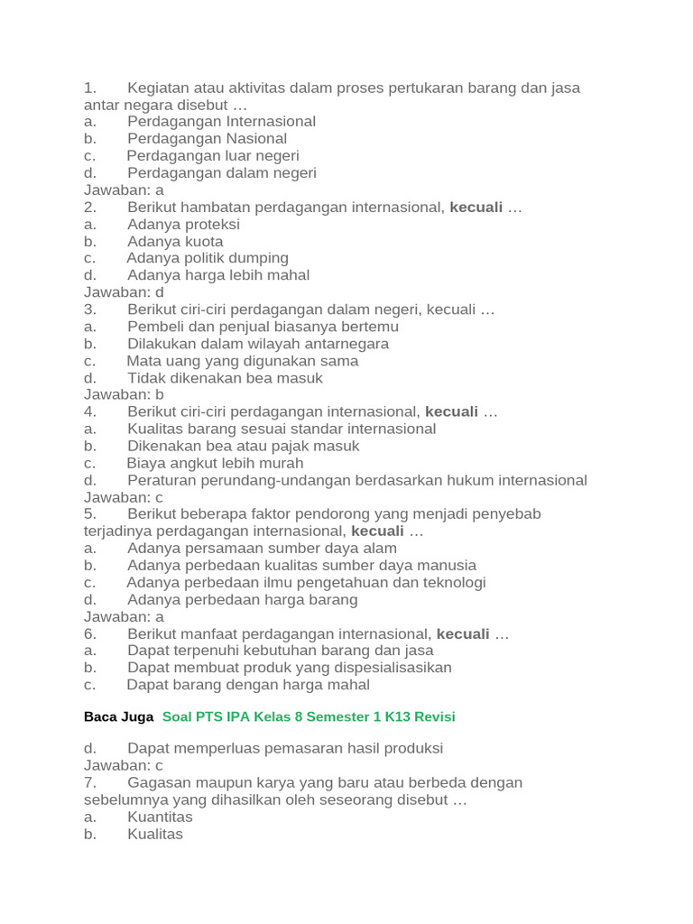 Soal PTS IPS | PDF | Business