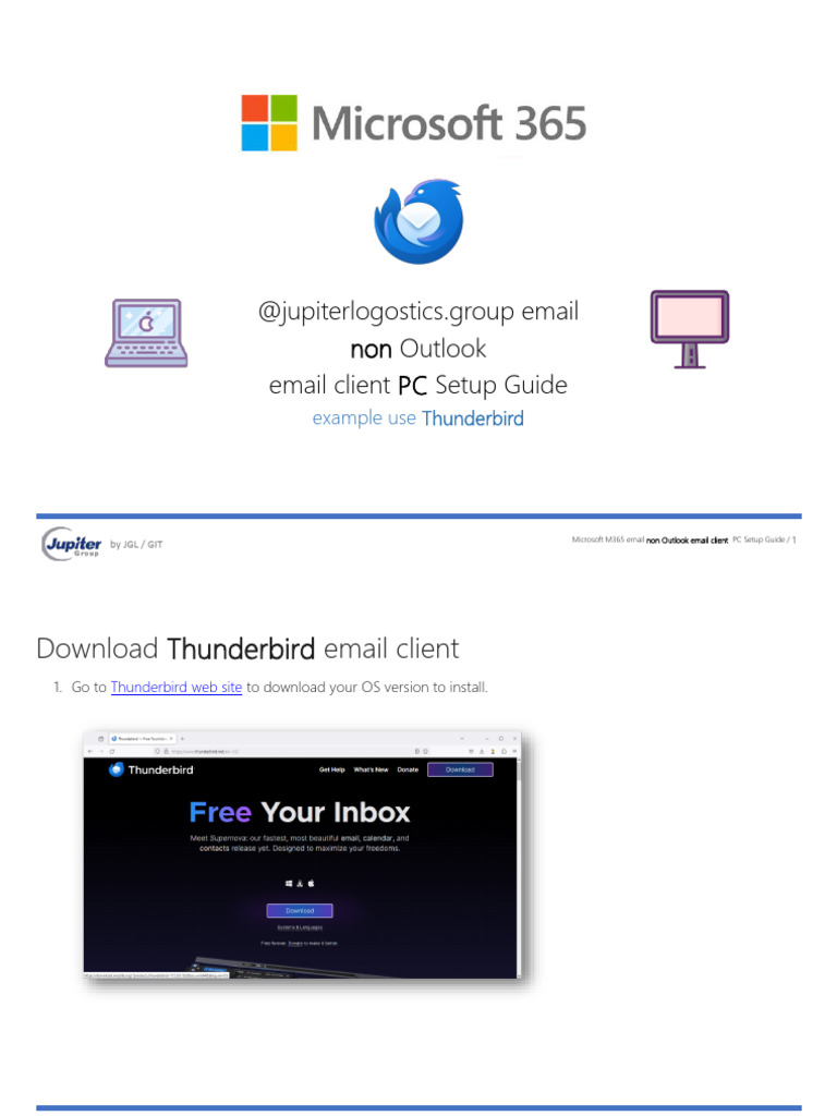No1 - Microsoft M365 Non-Outlook Email Client Installation Guild | PDF