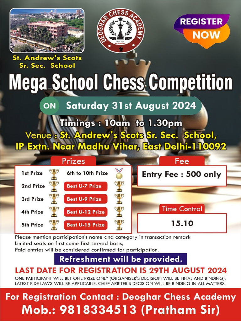 Mega Chess Competition Delhi | PDF