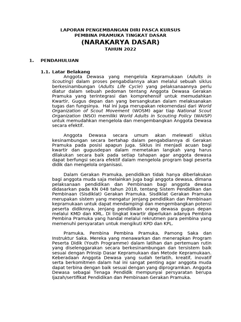 FORM Laporan NaraKARYA | PDF